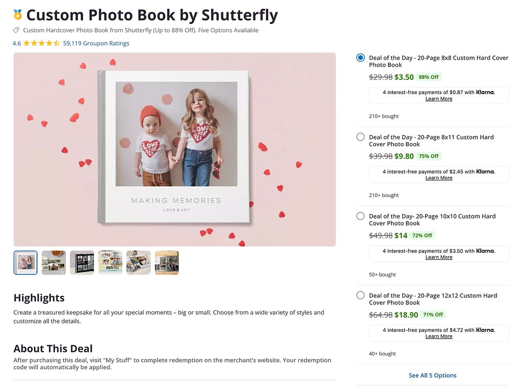 仅限 1/24 一天：Shutterfly 硬皮精装相册 $3.5 起，高达 88% off - 剁手/折扣 - 北美羊毛论坛